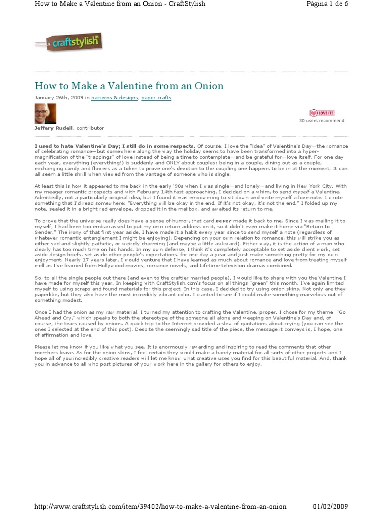 How To Make A Valentine | PDF