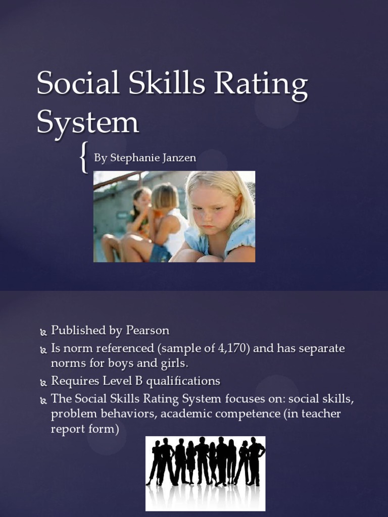 Social Skills Rating System | PDF | Validity (Statistics) | Internal Consistency