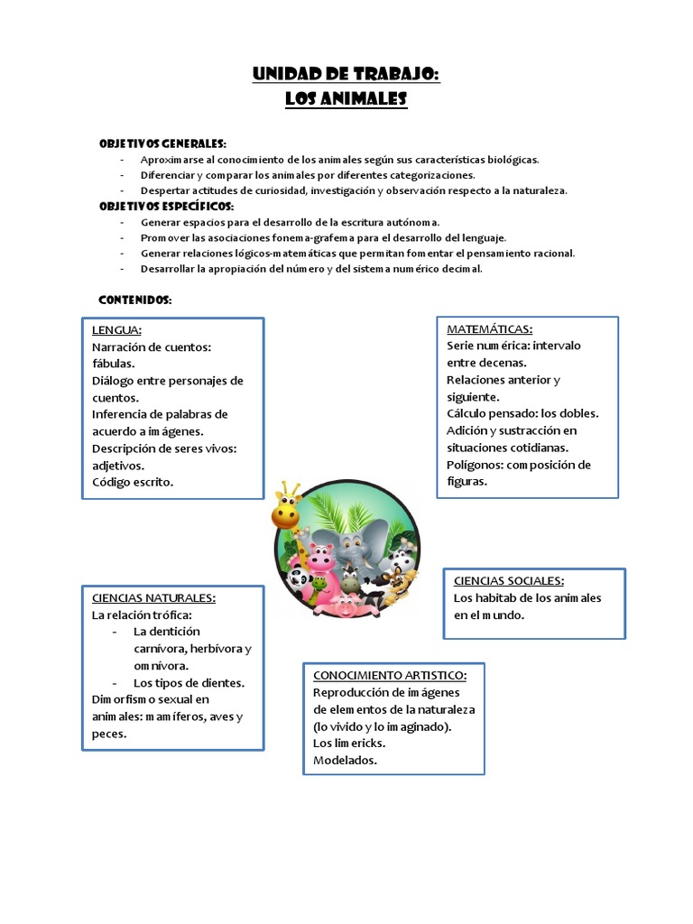 Proyecto de Animales para Primer Grado | PDF | Escritura | Conocimiento
