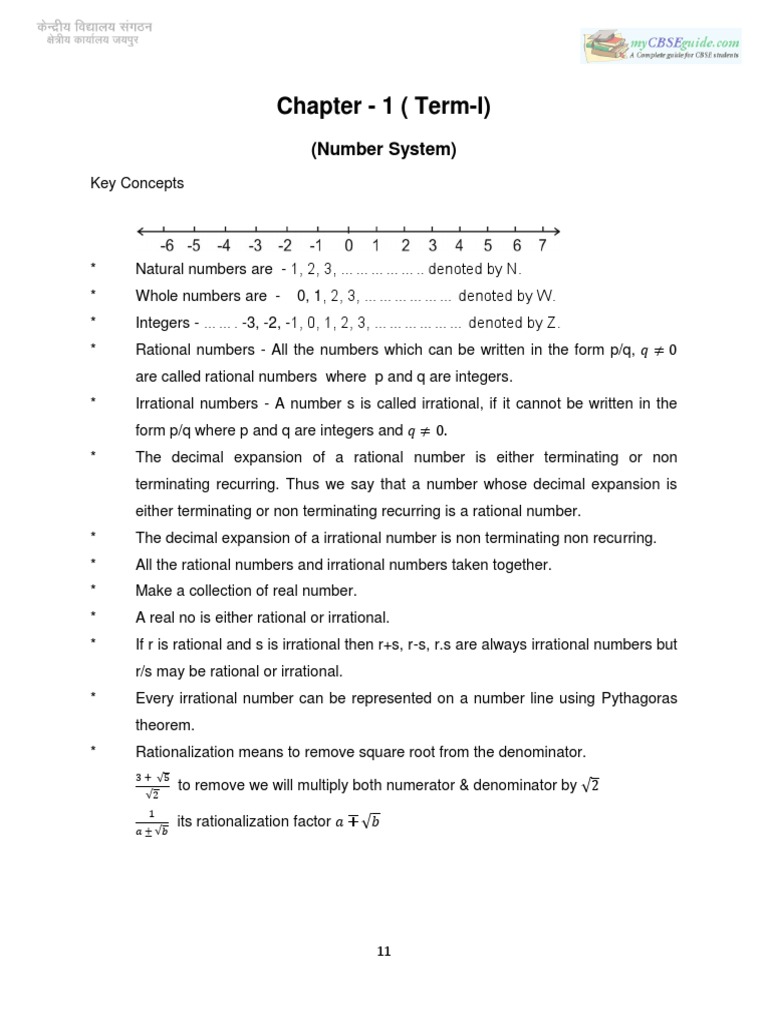 09 Impq Maths Sa 1 1 Number System | PDF | Rational Number | Numbers