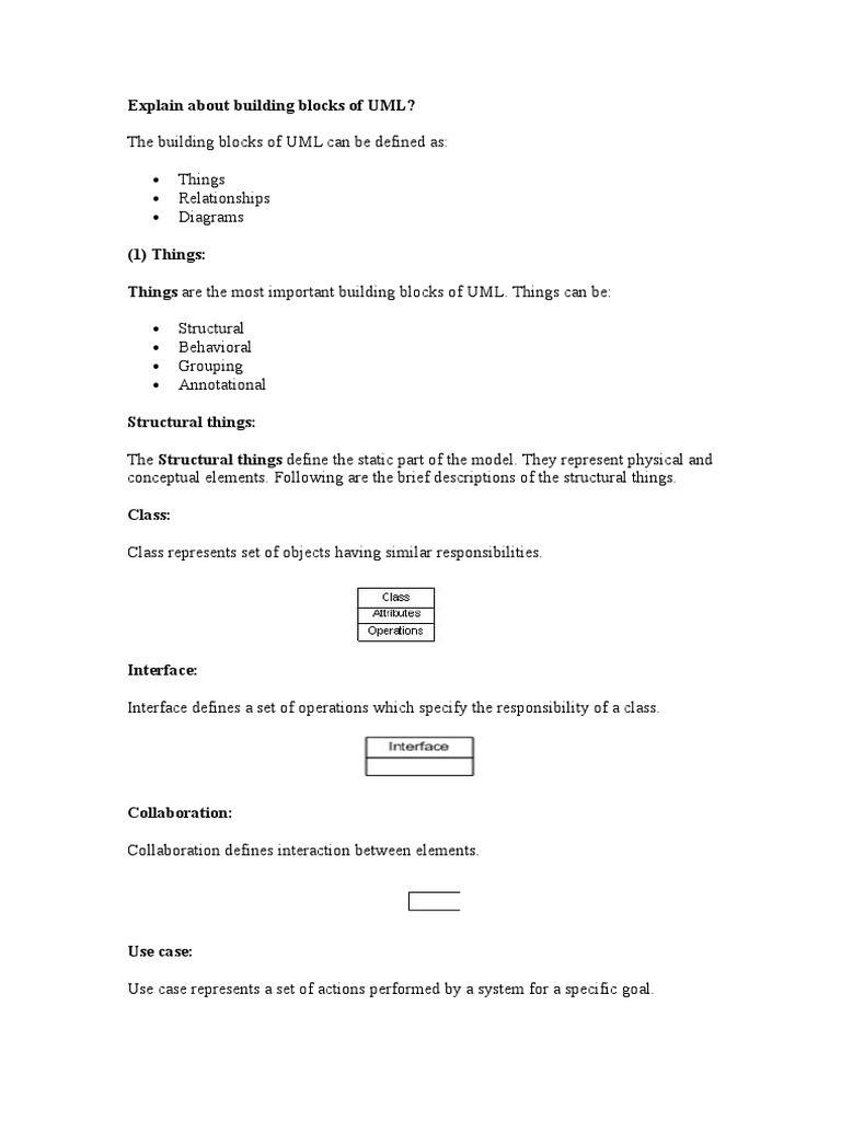 Explain About Building Blocks of UML? | Download Free PDF | Unified ...