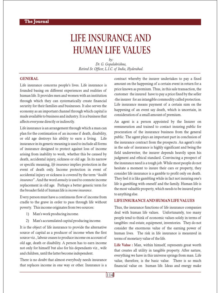 Life Insurance Human Values | PDF | Life Insurance | Value (Economics)