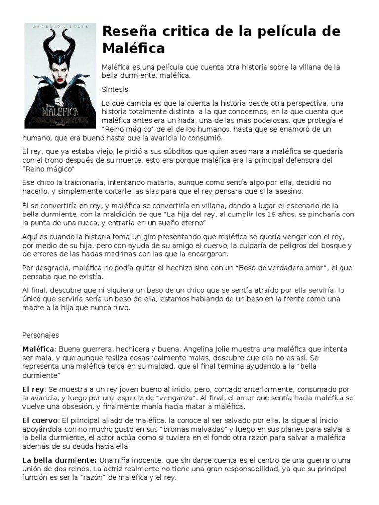 Reseña crítica de Maléfica | PDF | Ocio