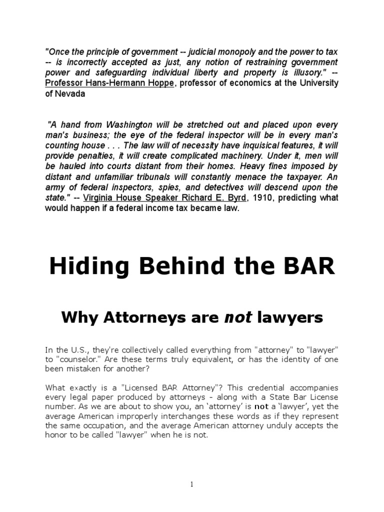 Hiding Behind The BAR | PDF | Bar Association | Law