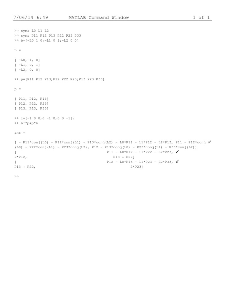 MATLAB Command Line Operations | PDF