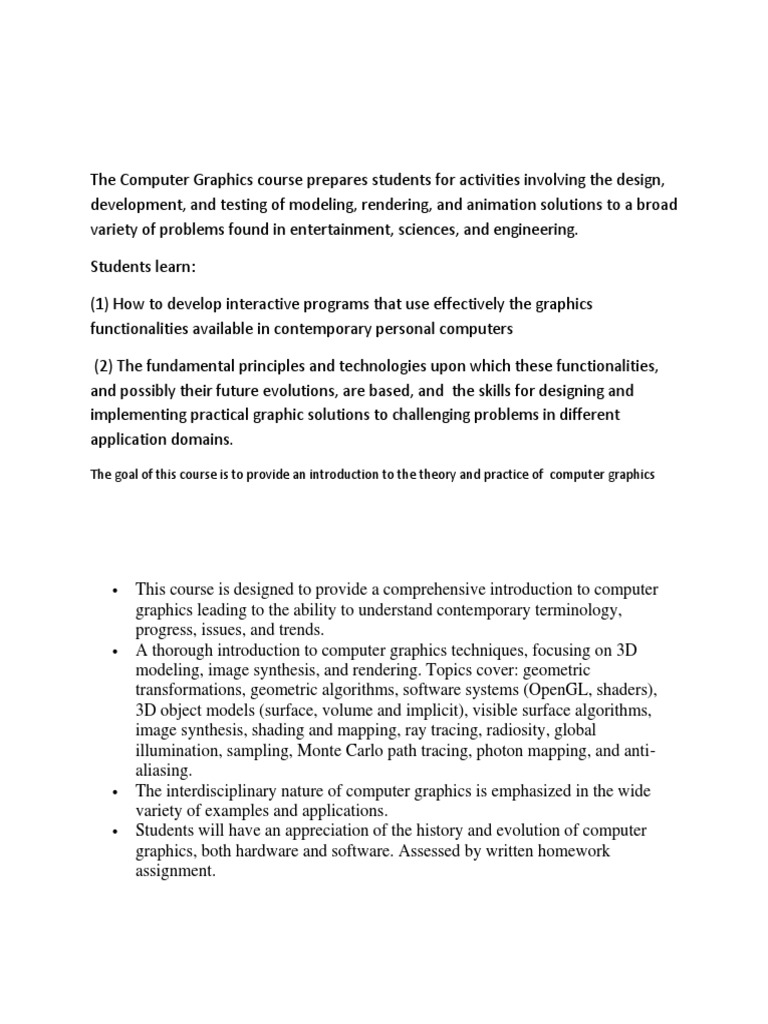 The Goal of This Course Is To Provide An Introduction To The Theory and ...