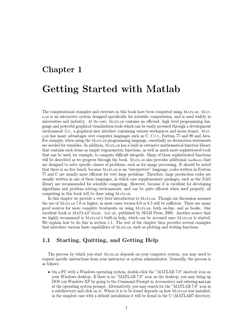 An Introduction to MATLAB: Its Capabilities and Applications in Scientific Computing | PDF ...