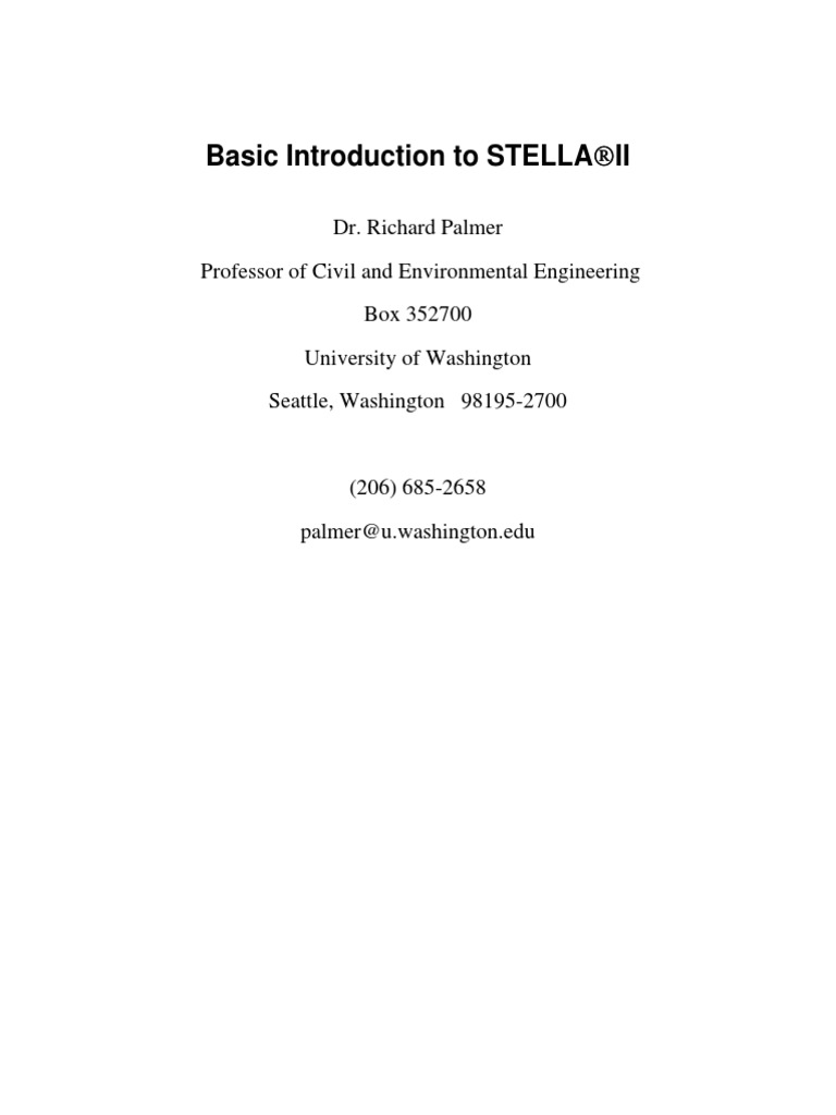 Basic Introduction To STELLA II | PDF | Object Oriented Programming ...