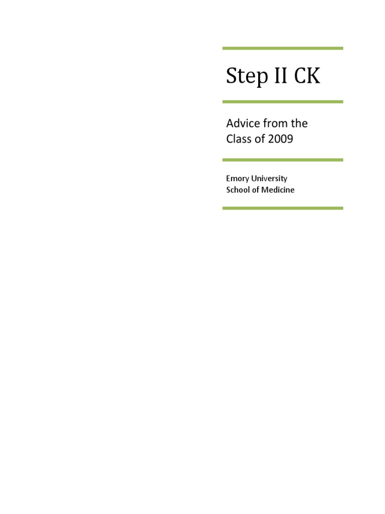Step 2 CK Advice From Student Survey | PDF | United States Medical ...