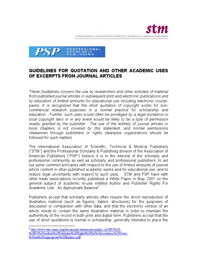 2008 02 01 Guidelines For Quotation From Journal Articles | PDF ...