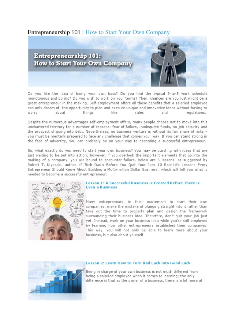 Entrepreneurship 101 - How To Become Enterpreneur | PDF ...