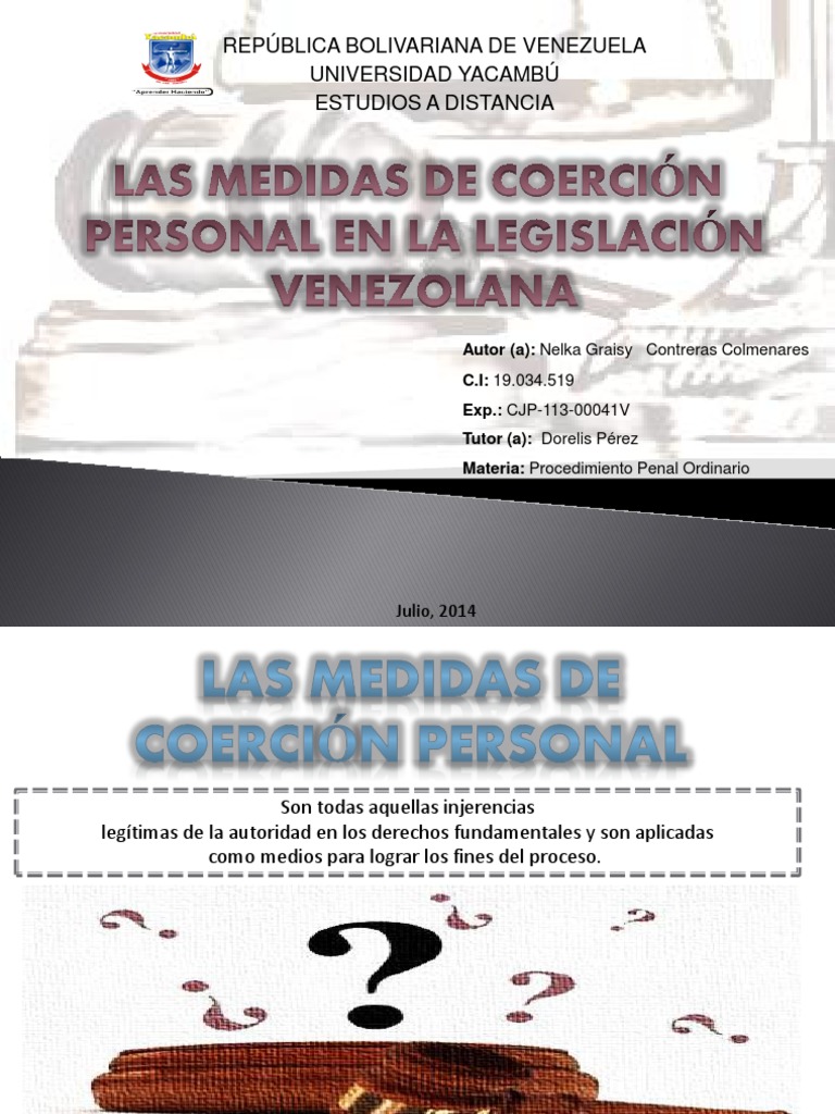 Las Medidas de Coerción Personal | PDF | Castigos | Derecho penal