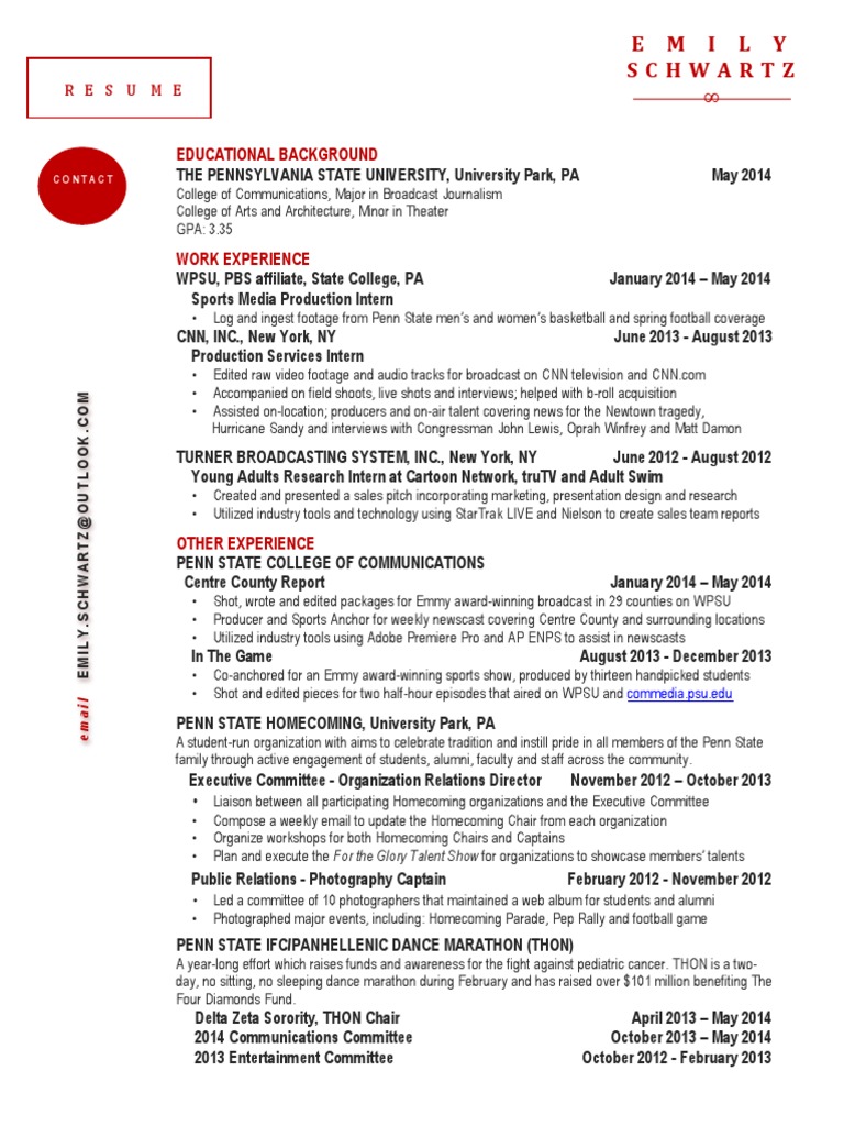 Emily Schwartz Online 2014 | PDF | Television | Broadcasting