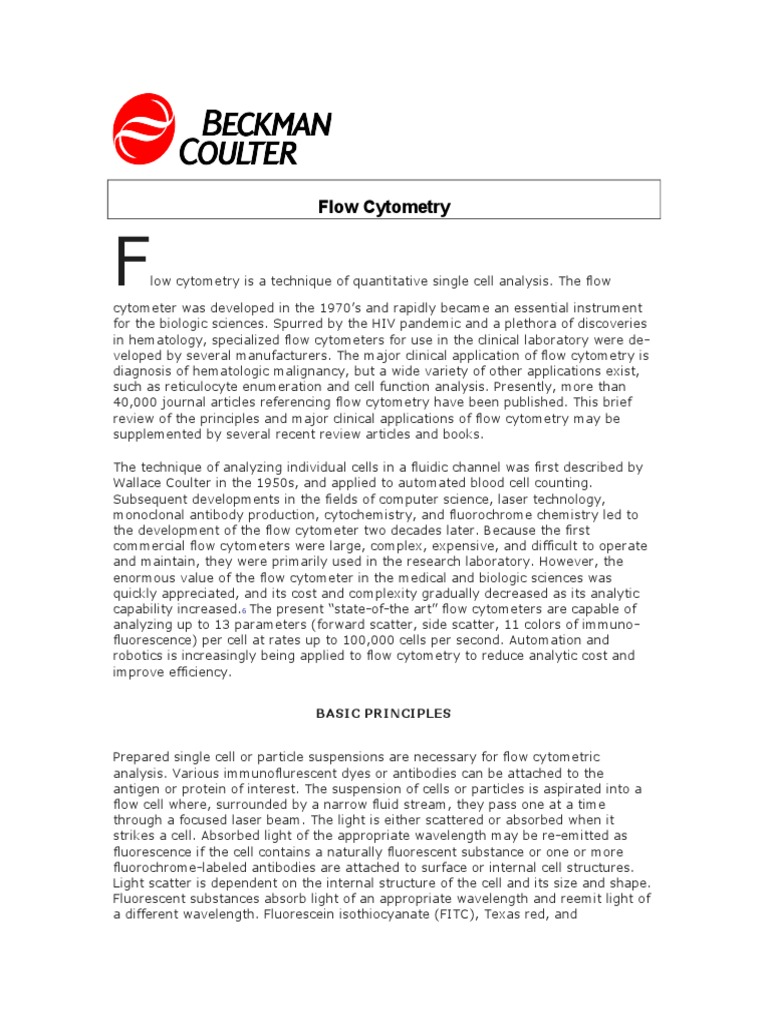 Flow Cytometry-Clinical Applications | PDF | Flow Cytometry | Cytometry