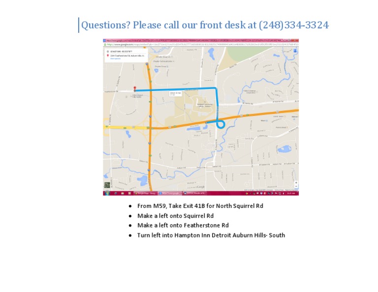 Questions? Please Call Our Front Desk at (248) 334-3324 | PDF