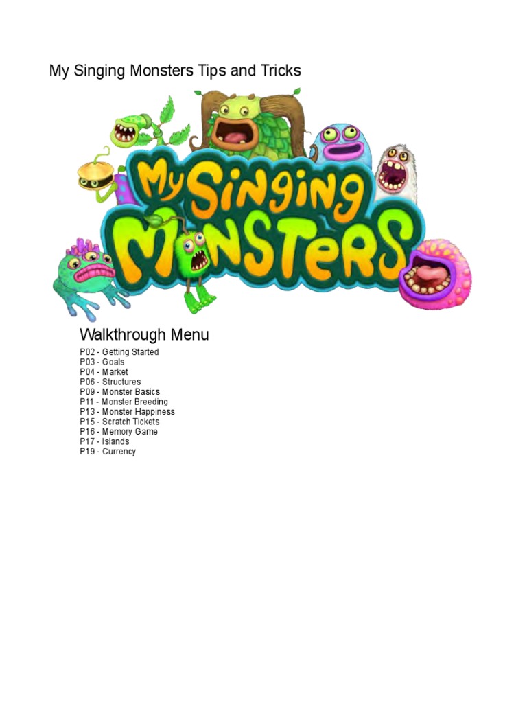 My Singing Monsters Playing Guide | PDF | Notes (Finance) | Money