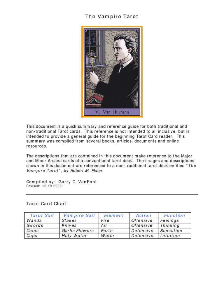 Vampire Tarot Card Meanings