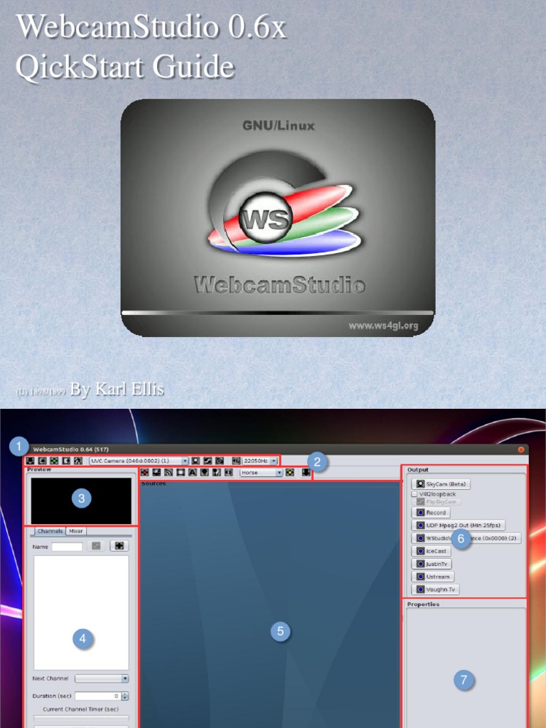 Webcamstudio 0.6X Qickstart Guide: by Karl Ellis | PDF | Streaming ...