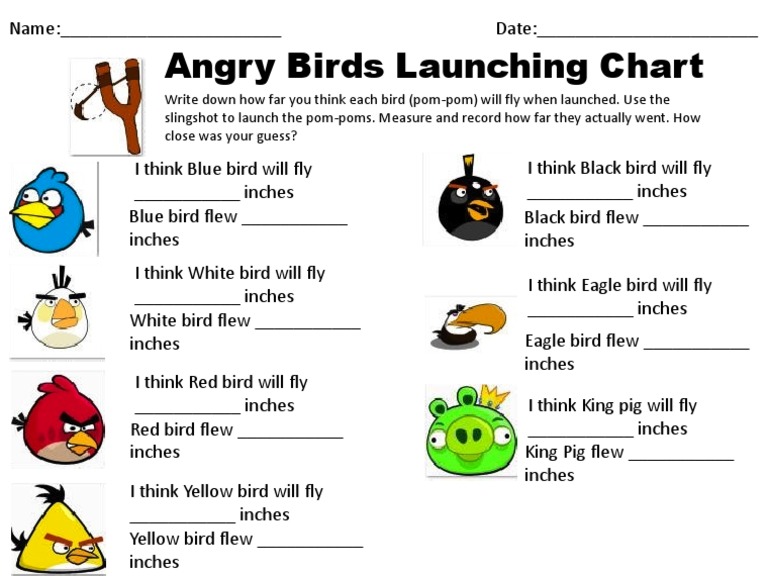 Angry Bird Launching Chart | PDF | Sports & Recreation