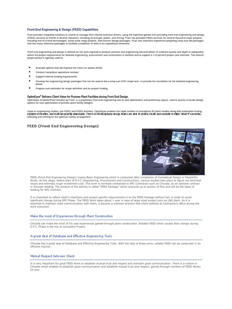 FEED (Front End Engineering Design) | PDF | Engineering Design Process ...