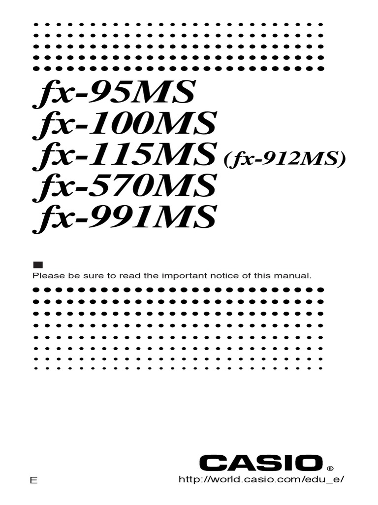 Casio Calculator Manual | PDF | Fraction (Mathematics) | Standard Deviation