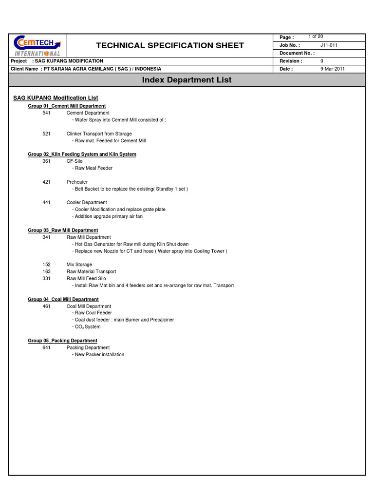 Technical Specification Sheet: SAG KUPANG Modification List | PDF ...