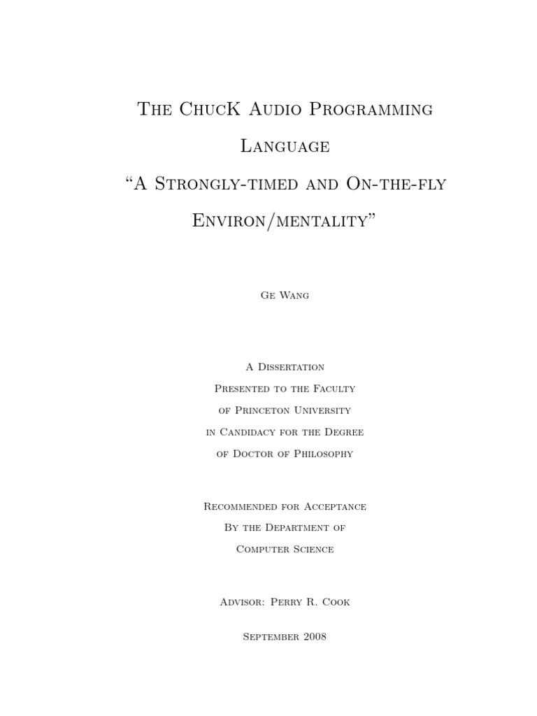 The ChucK Audio Programming | PDF | Computer Programming | Human ...