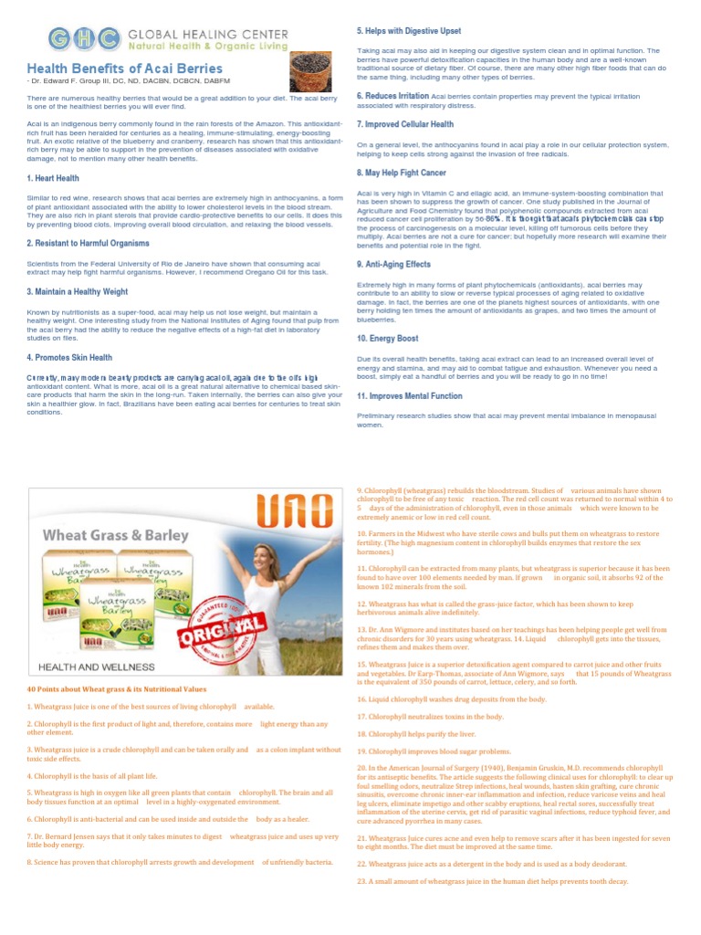 Health Benefits of Acai Berries: - Dr. Edward F. Group III, DC, ND ...