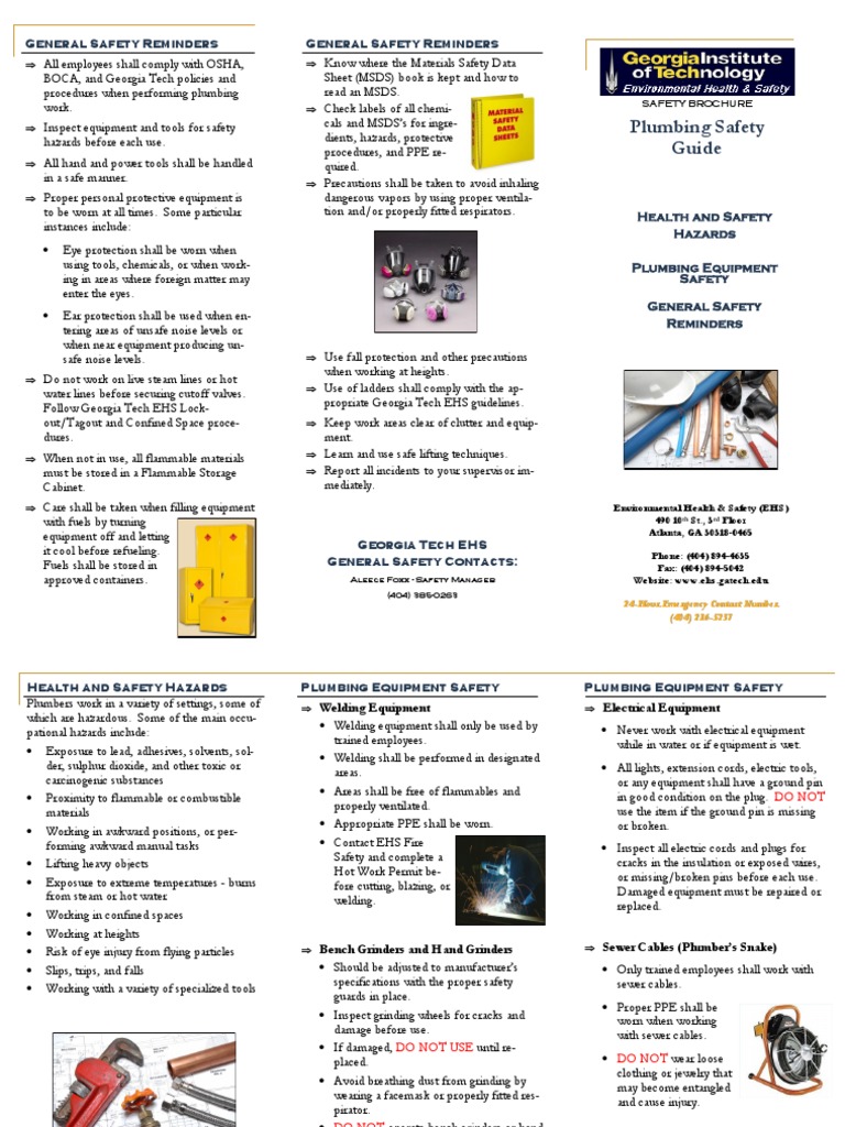 Plumbing Safety | Personal Protective Equipment | Flammability