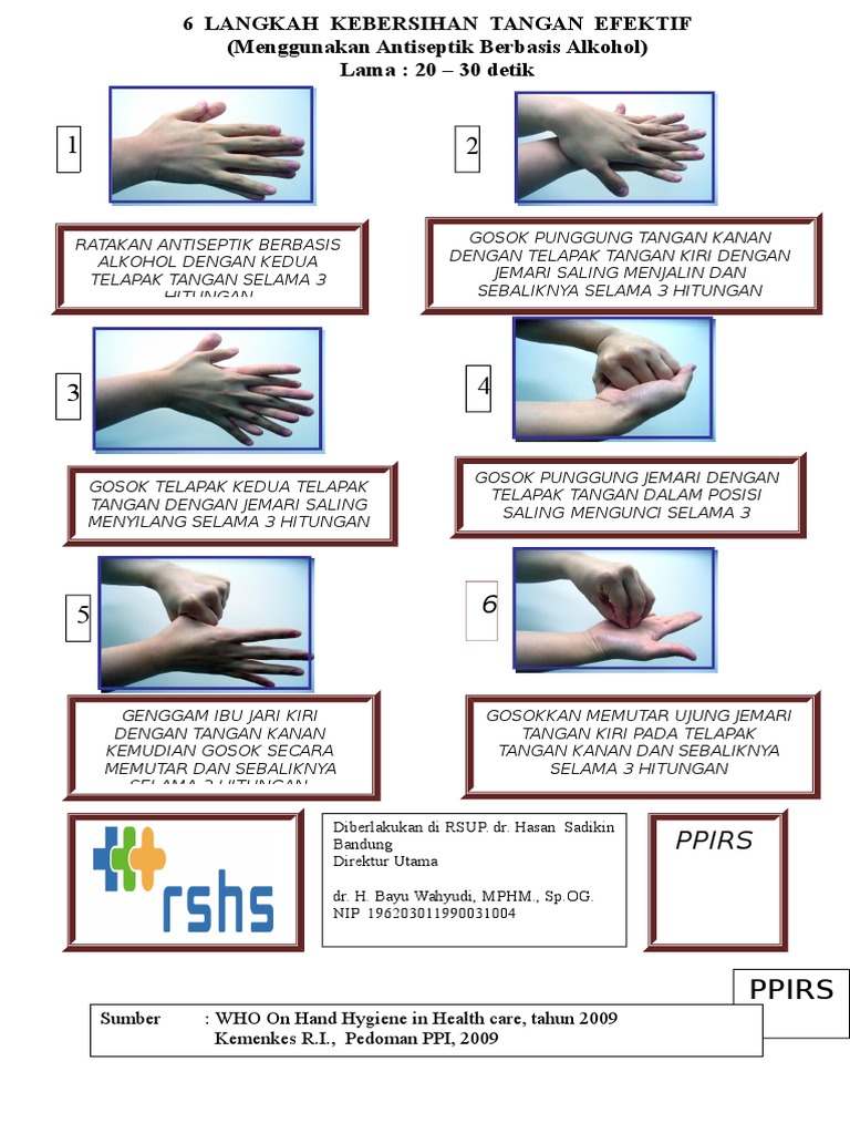 6 Langkah Cuci Tangan Efektif | PDF