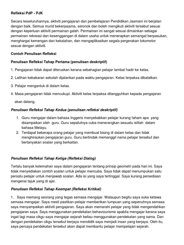 Refleksi PDP Baru | PDF