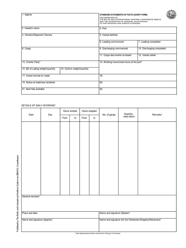 Statement of Facts | PDF | Cargo | Ships