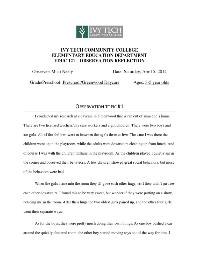 Preschool Behavior Observation Report | PDF | Bullying | Toys