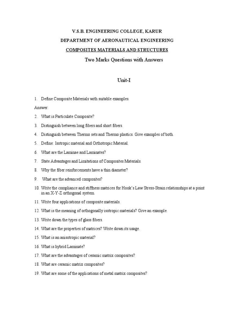 Two Marks Questions With Answers | PDF