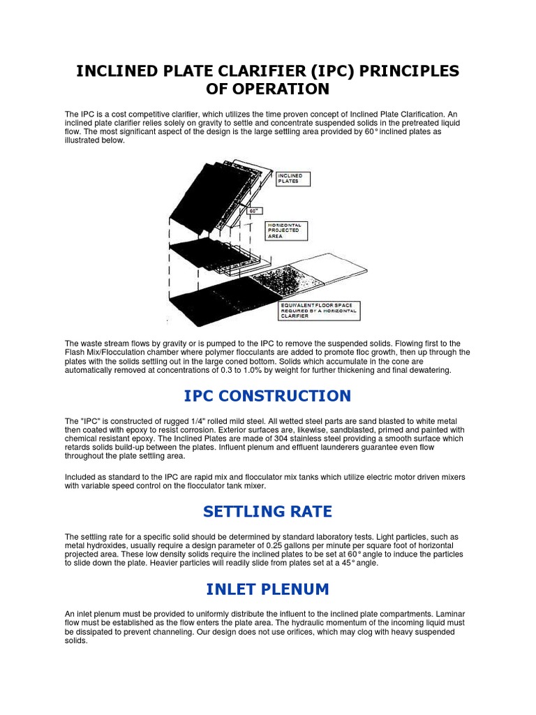 Inclined Plate Clarifier | PDF | Industrial Processes | Liquids