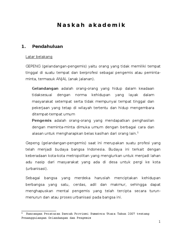 Contoh Naskah Akademik | PDF