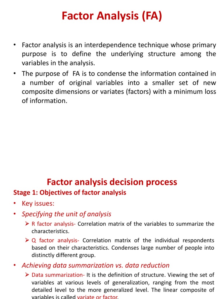 Factor Analysis (FA) | PDF | Factor Analysis | Principal Component Analysis