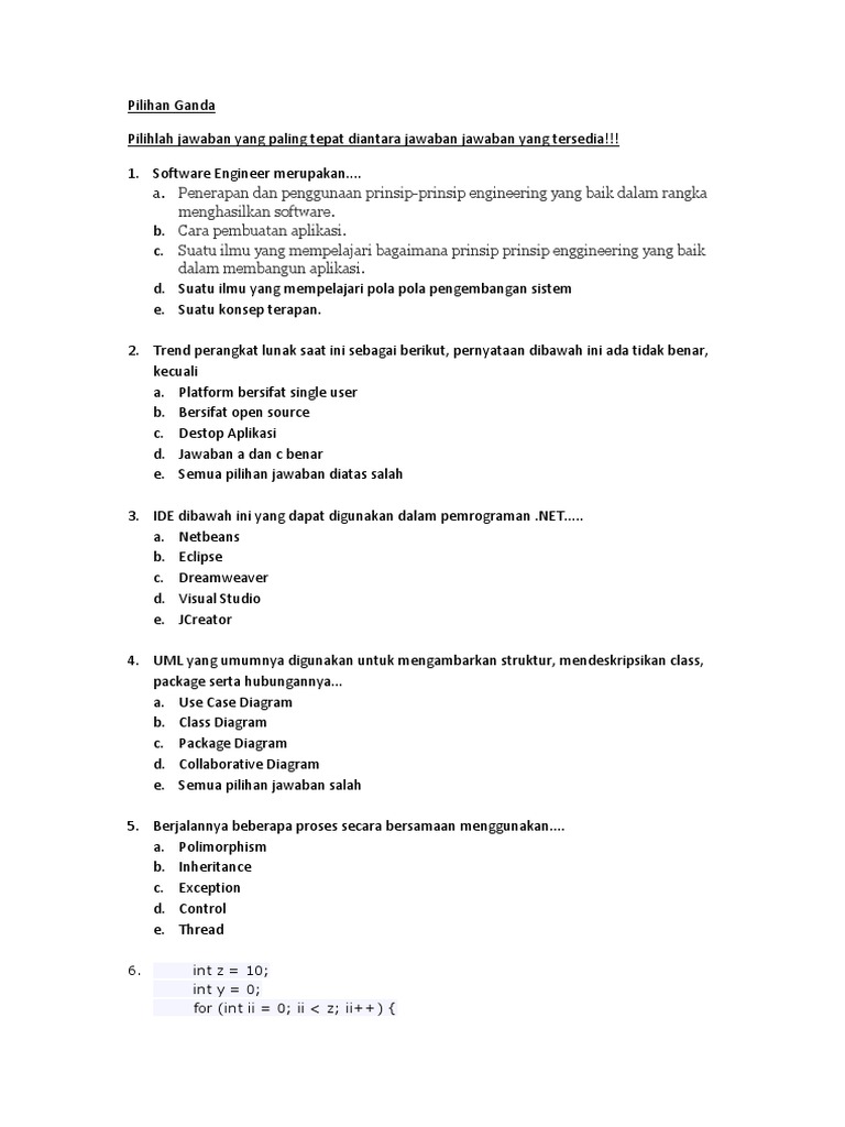 Contoh Soal Ujian ICT | PDF