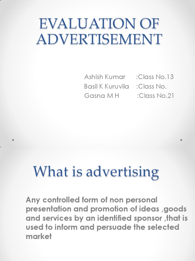 Advertising Evaluation and Criteria Guide | PDF | Business