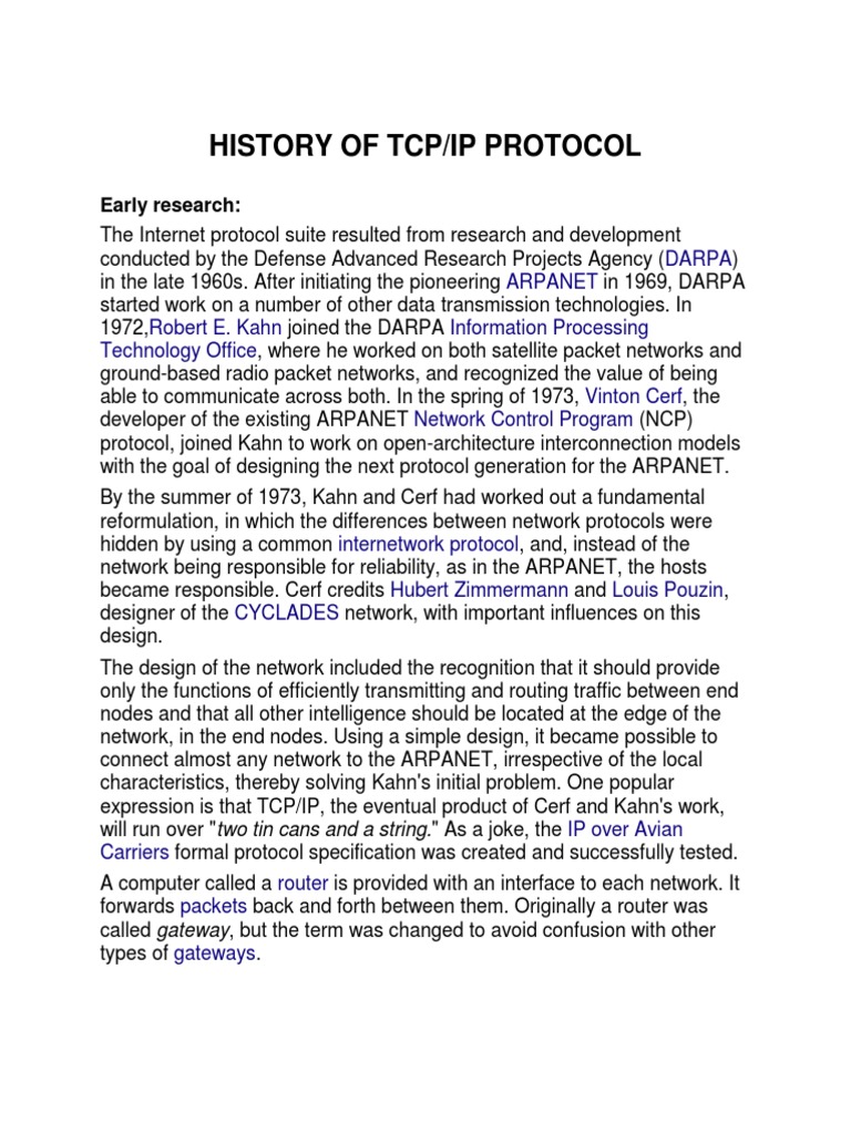 History of TCP | PDF