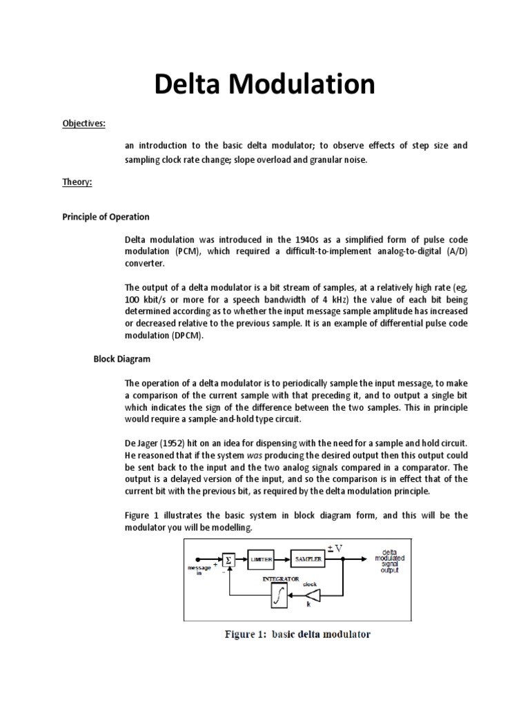 Delta Modulation | Download Free PDF | Sampling (Signal Processing) | Modulation