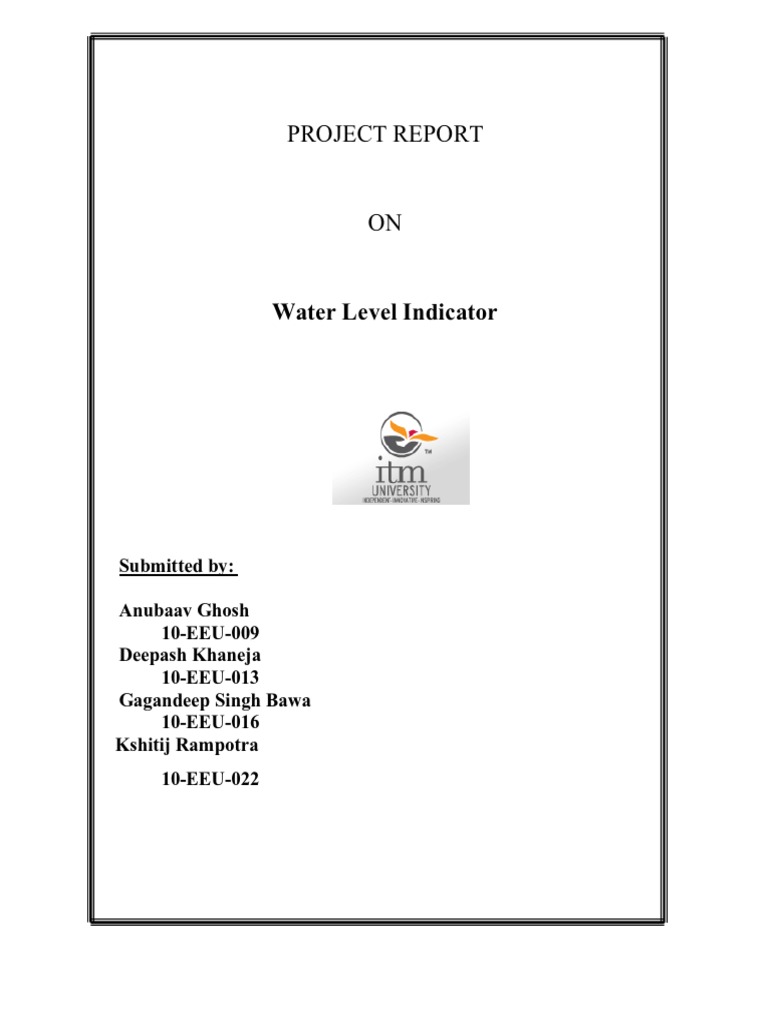 123456water Level Indicator Project Report | PDF
