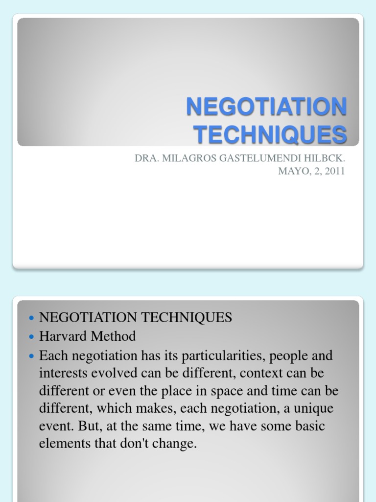 Harvard Negotiation Techniques Explained | PDF | Negotiation | Epistemology