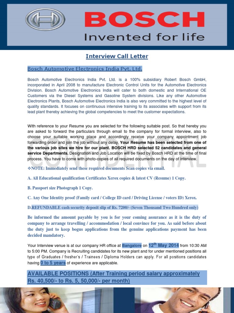 Bosch Letter 1 | PDF | Email | Call Centre