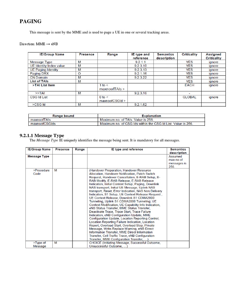 S1ap Paging Message | PDF