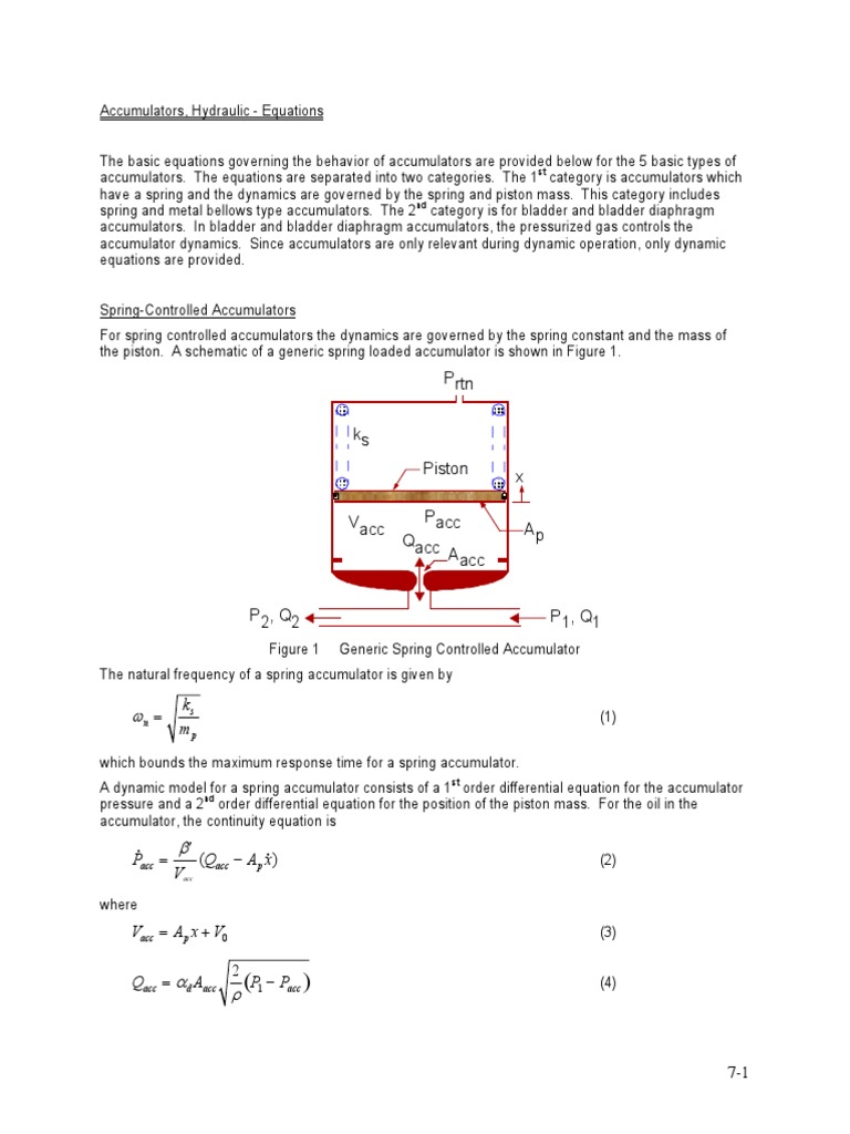 Accumulator, Hydraulic - Equations | PDF | Gases | Temperature