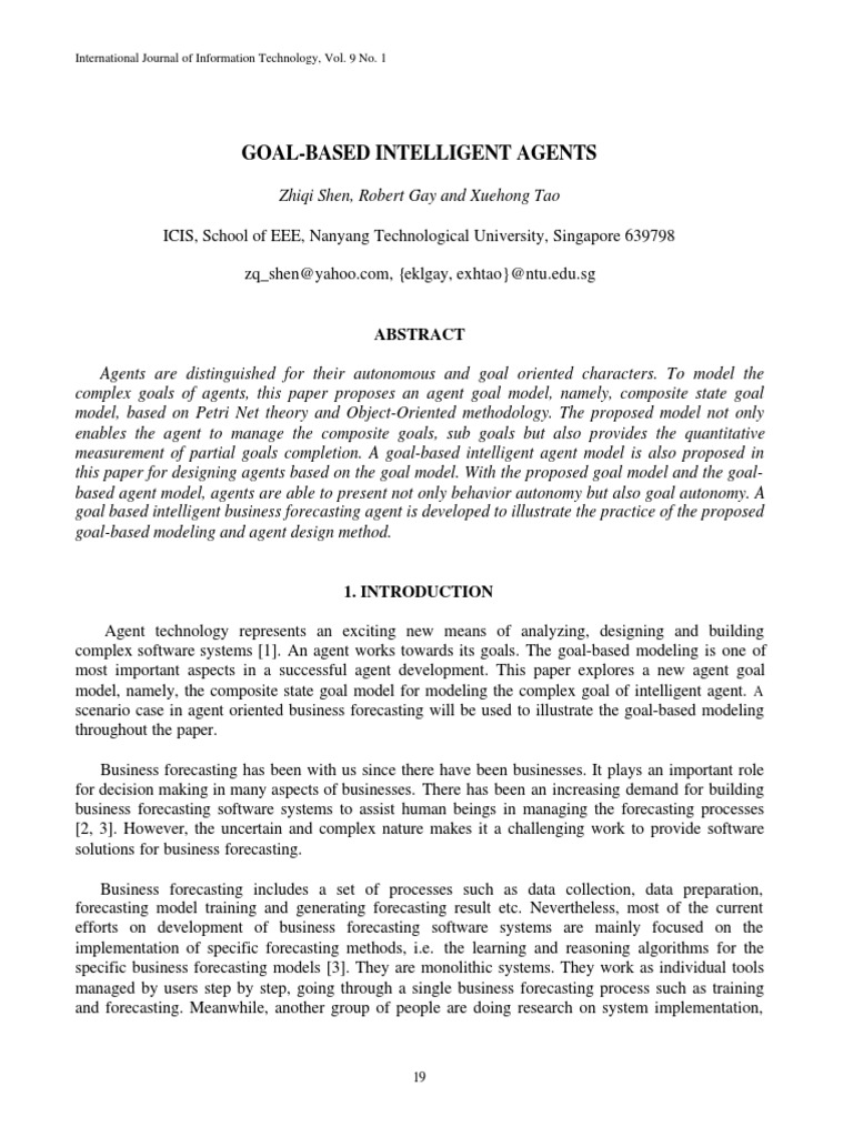 Goal-Based Intelligent Agents | PDF | Forecasting | Function (Mathematics)