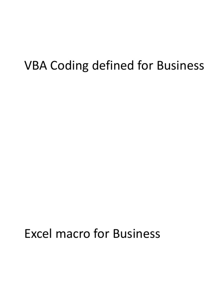Excel VBA Templates for Business Analysis | PDF | Computers