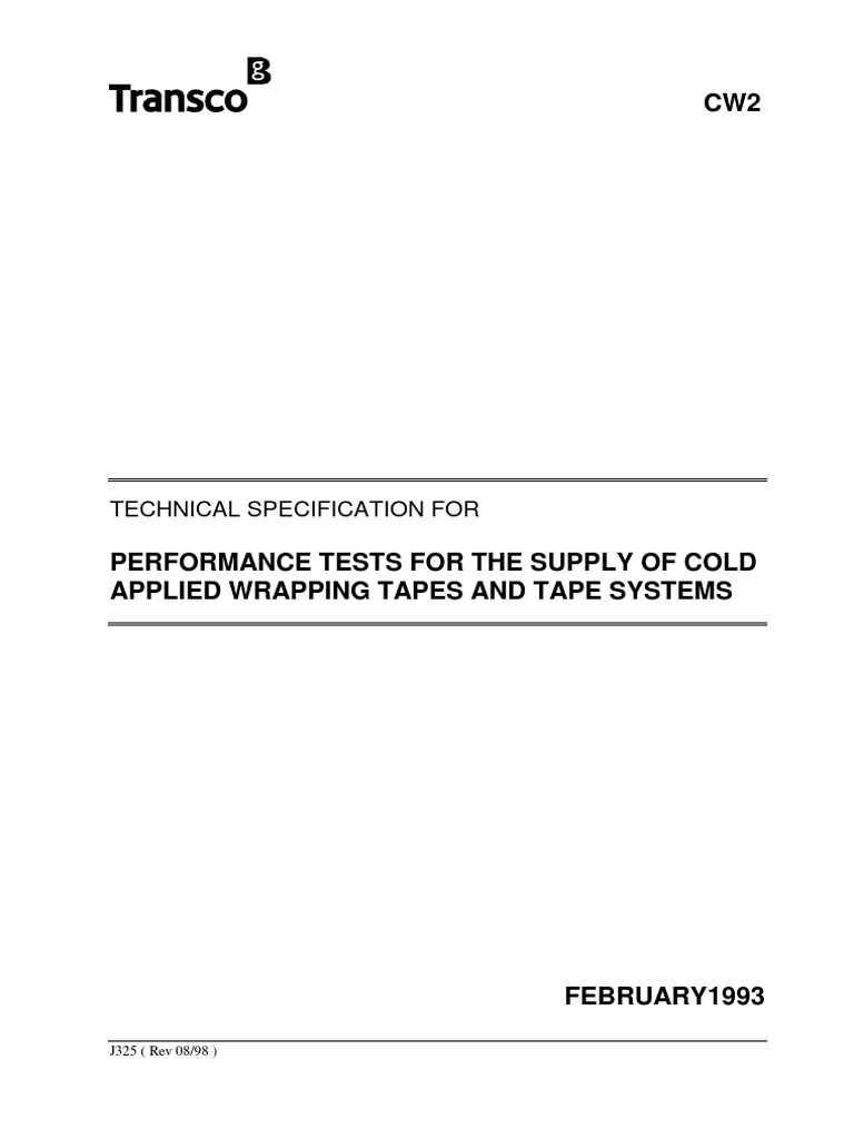 CW2 | PDF | Pipe (Fluid Conveyance) | Specification (Technical Standard)