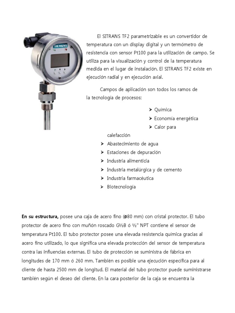 El Sitrans Tf2 | Descargar gratis PDF | Sensor | Microcontrolador
